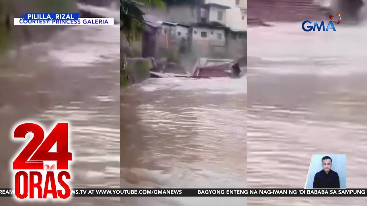 Ilang bahay sa Pililla, Rizal, gumuho dahil sa paglaki ng tubig sa ilog ...