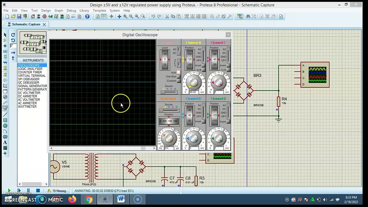 Design ±5V and ±12V regulated power supply using Proteus - YouTube