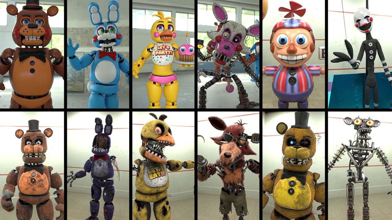 FNaF 2 Movie Animatronics in Real Life | Voice Lines Animation - YouTube