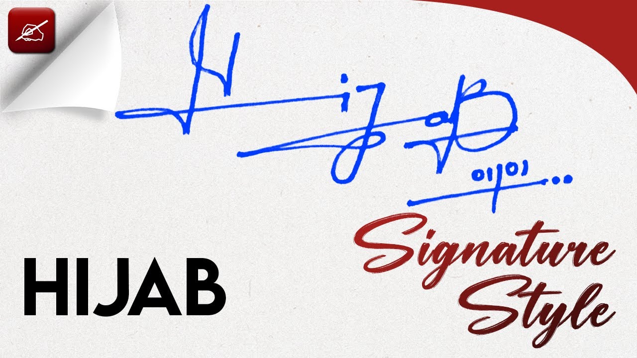 ️ Hijab Name Signature Style | H signature ideas | How to make h ...
