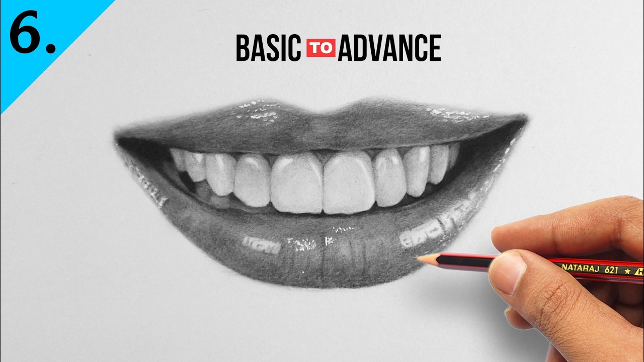 How to Draw Lips & Teeth - Basic to Advance Portrait Drawing - Lesson 6 ...