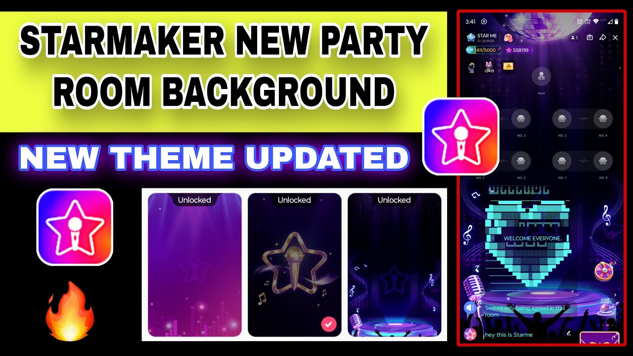 STARMAKER PARTY ROOM NEW THEME | CHANGE BACKGROUND | STARMAKER KTV ROOM ...