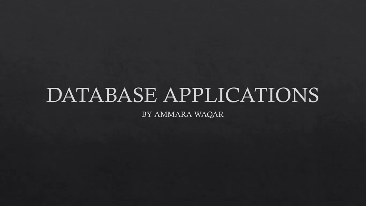 DATABASE APPLICATIONS YouTube database-applications-youtube