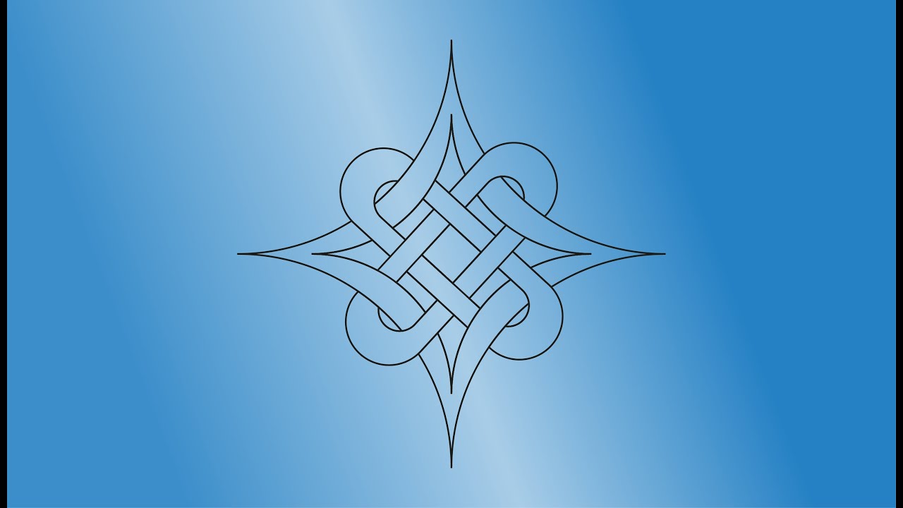 Symmetrical Ornamental Knot Drawing: Interlacing Lines Art (Celtic ...