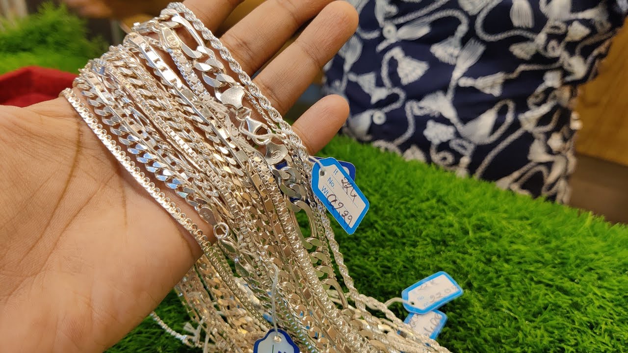 রুপা চান্দির নানা ধরনের চেইন দাম ও কালেকশন /rupa chandi chain jewellery ...