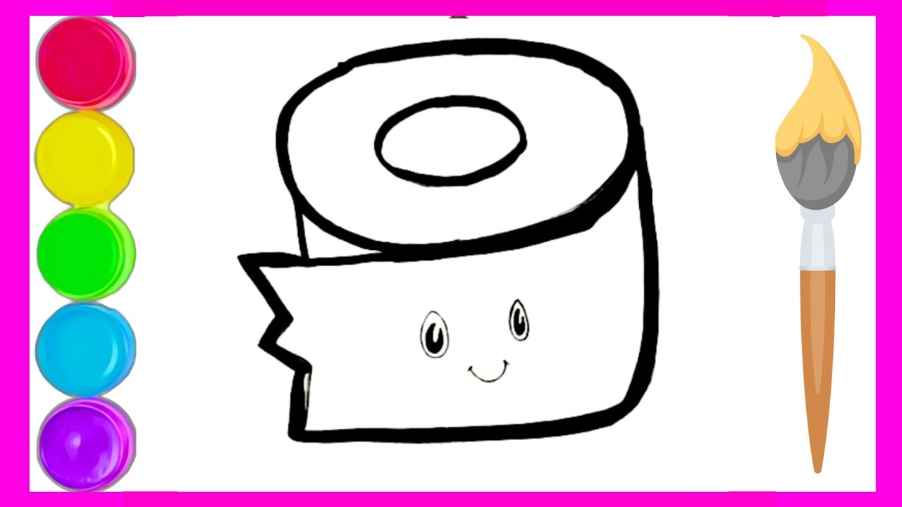 Toilet paper drawing for kids and toodlers | how to draw toilet paper ...