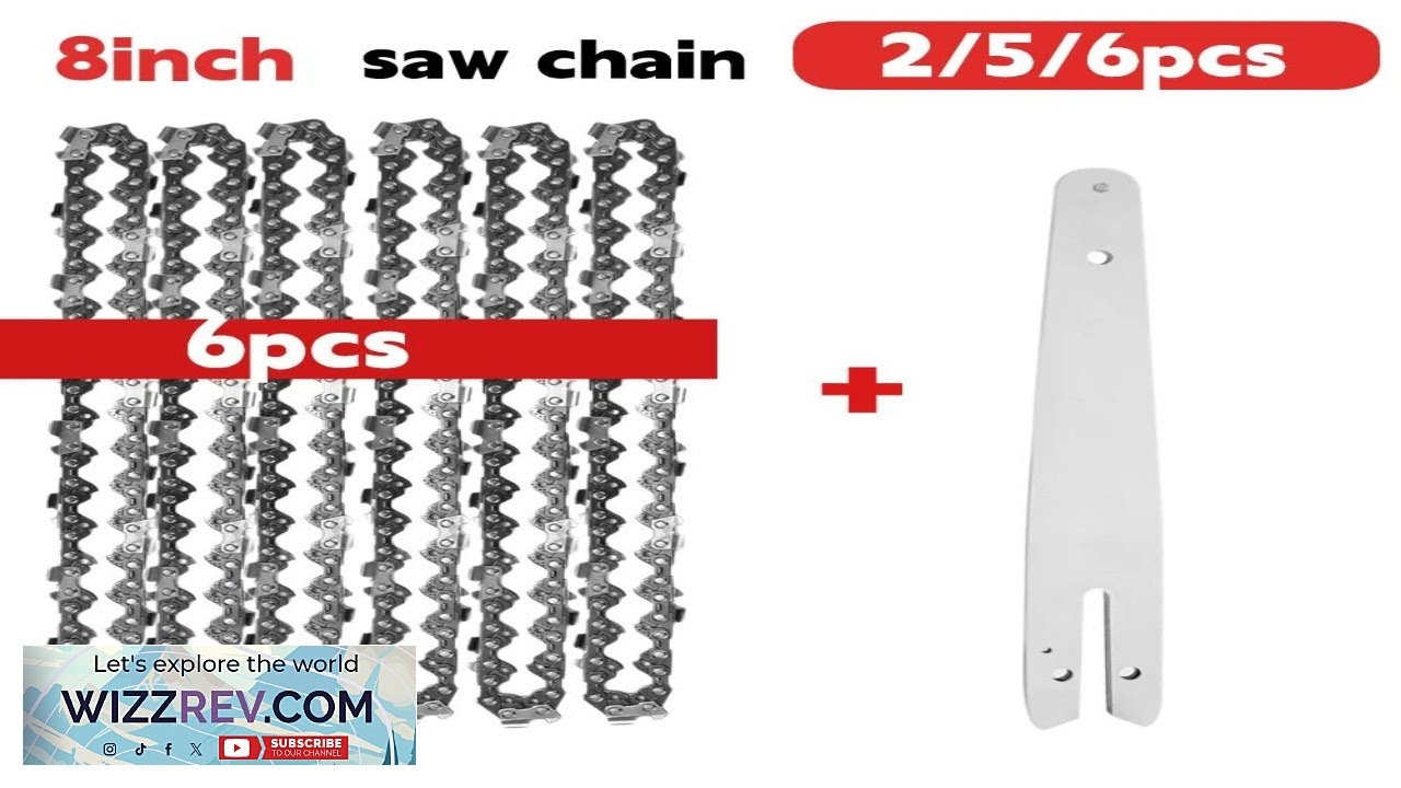 4/6/8 Inch Chains and Guide Bar Mini Steel Chains Electric Saw Blade ...