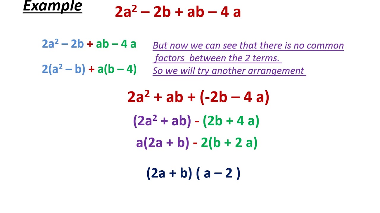 Maths M2 Factorization By Grouping YouTube