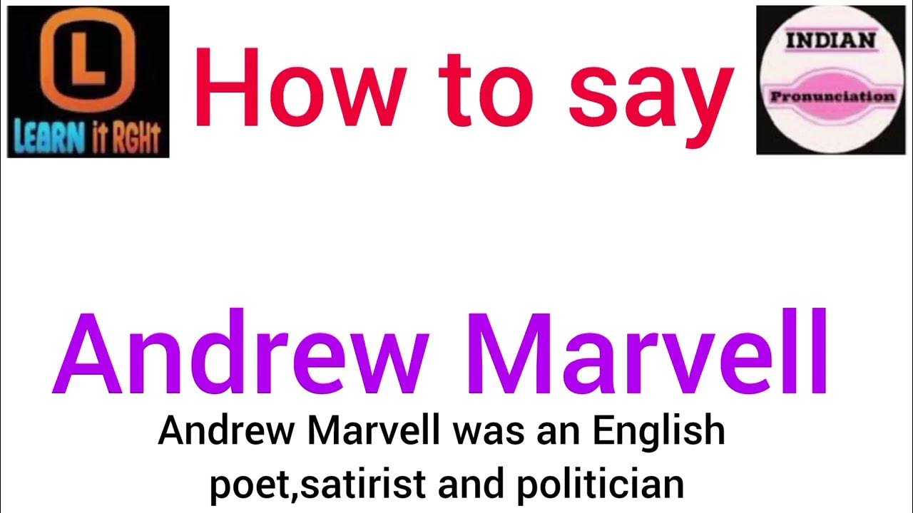 Pronounce Andrew Marvell | Pronunciation of Andrew Marvell | How to Say Andrew Marvell - YouTube