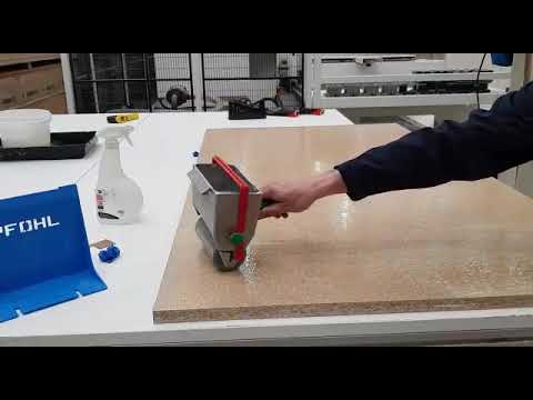 How to apply veneer adhesive using a Pfohl Glue Roller - YouTube