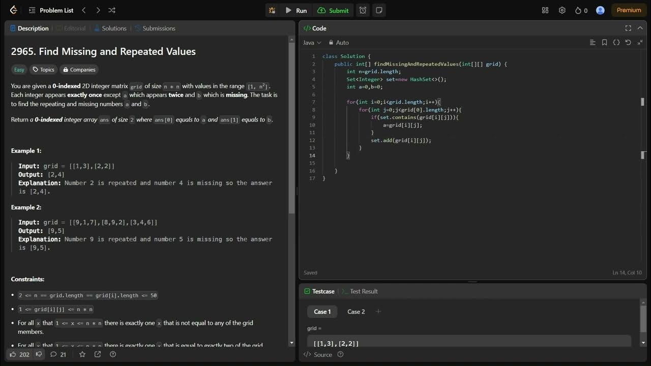 Find Missing And Repeated Values #leetcode 2965 - YouTube