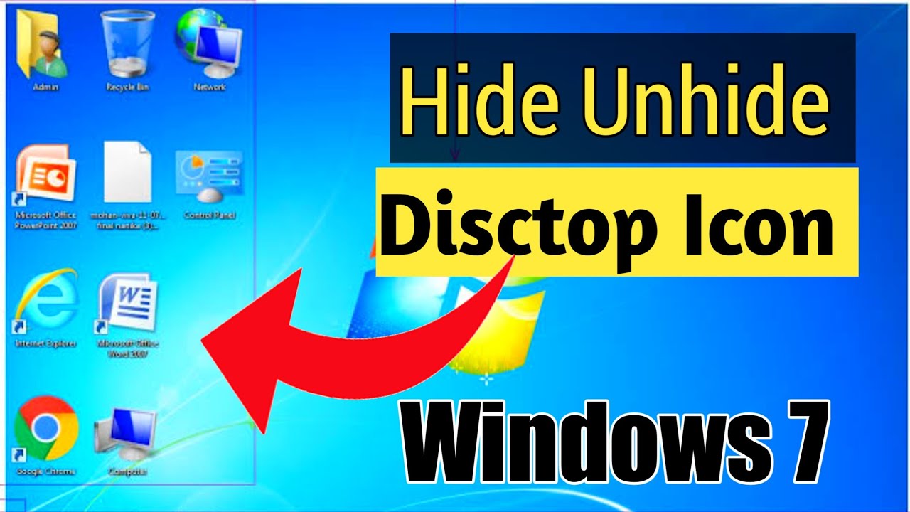 How To Hide Unhide Desktop Icon In Windows 7 | Windows 7 Main Desktop ...