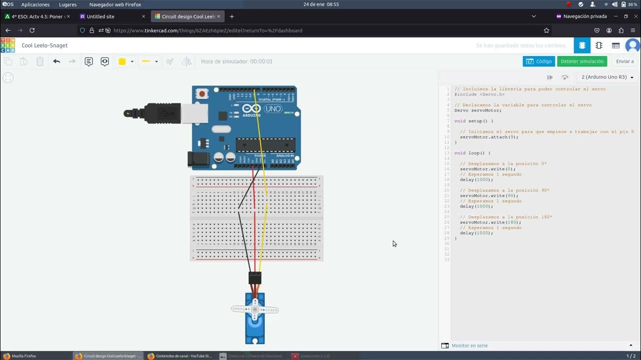 Practica con arduino: servomotor - YouTube