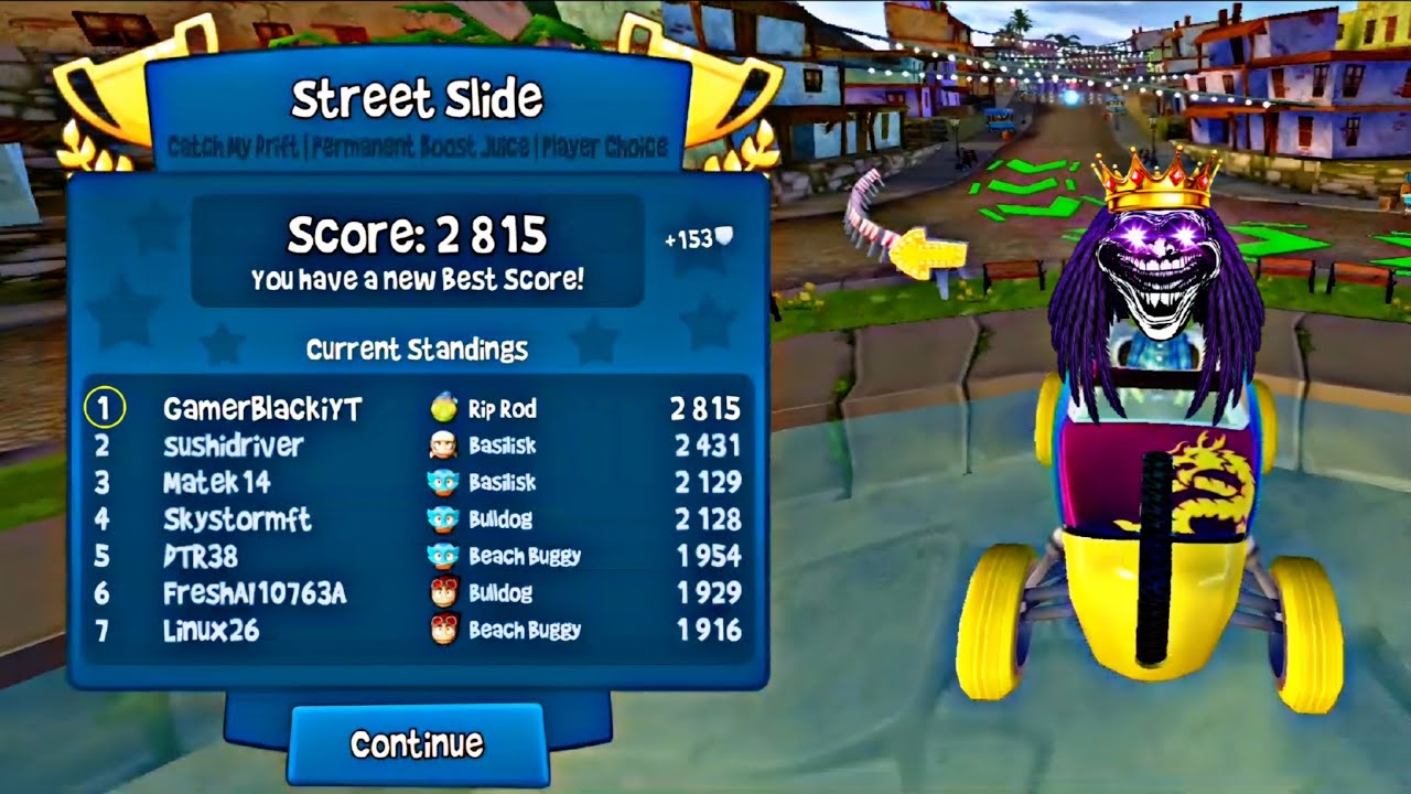 I GOT BEST SCORE 😉🔥 | Street Slide 💨 | Beach Buggy Racing 2 - YouTube