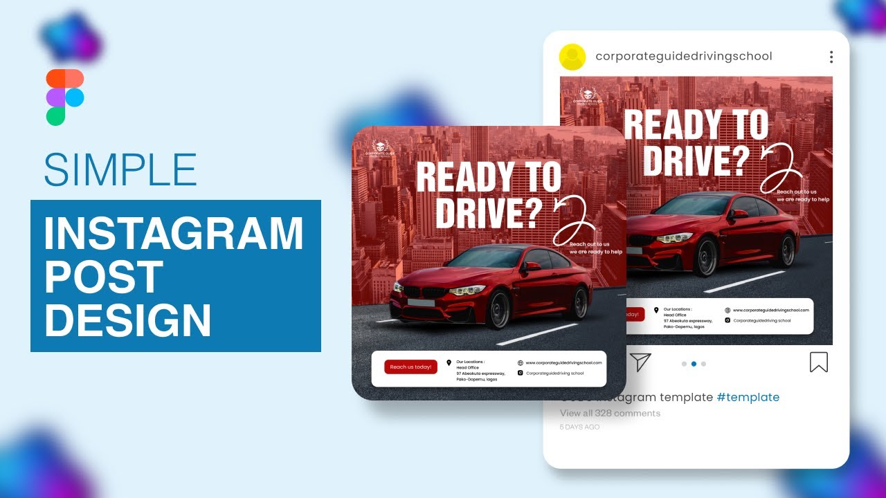 How to create a simple Instagram post design - YouTube