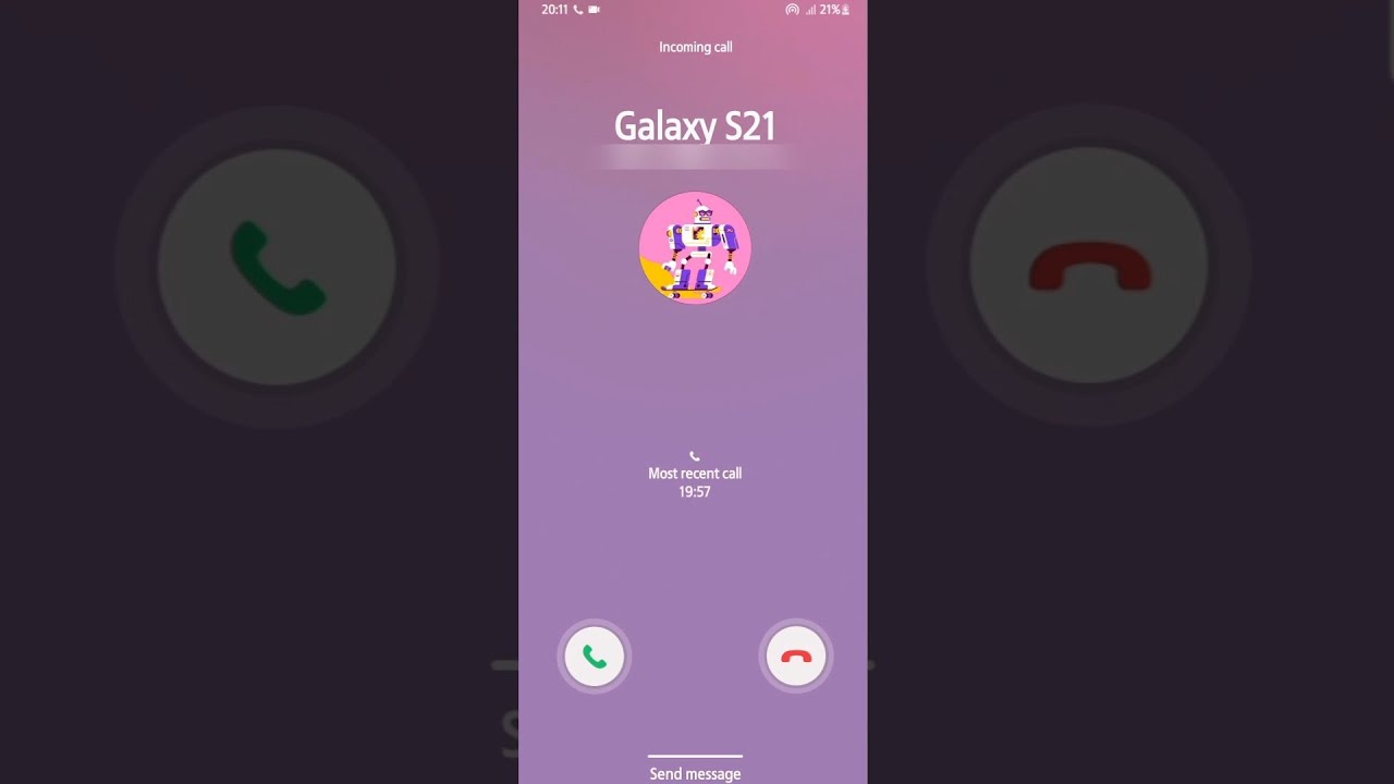 SAMSUNG GALAXY S21 INCOMING CALL SCREEN VIDEO - YouTube