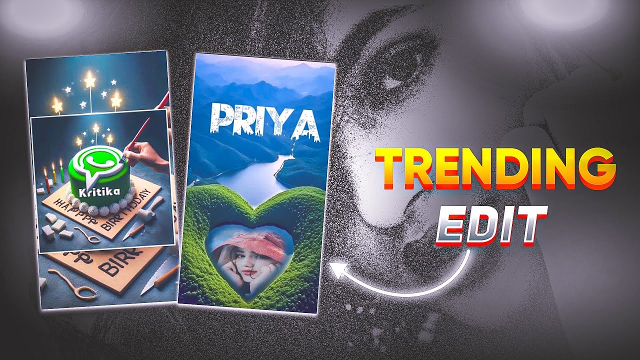 2 Video Editing in 1 Video | Name art Video editing | Happy Birthday ...