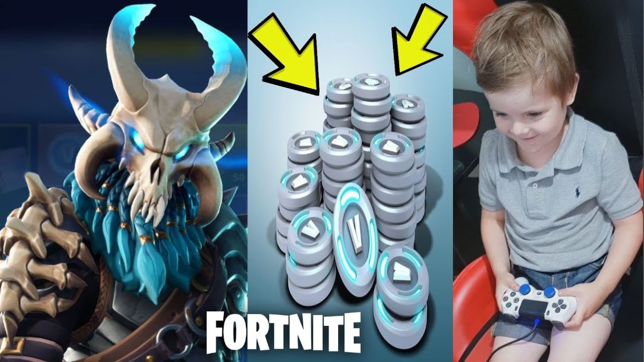 *4 YEAR OLD KID* V-Bucks 13,500 Spending Spree. NEW Season 5 Tier 100 ...