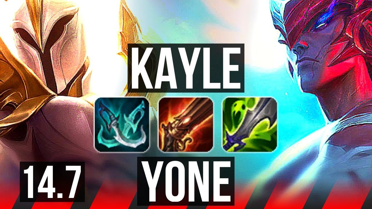 KAYLE vs YONE (TOP) | Rank 3 Kayle, 8 solo kills | NA Challenger | 14.7 ...