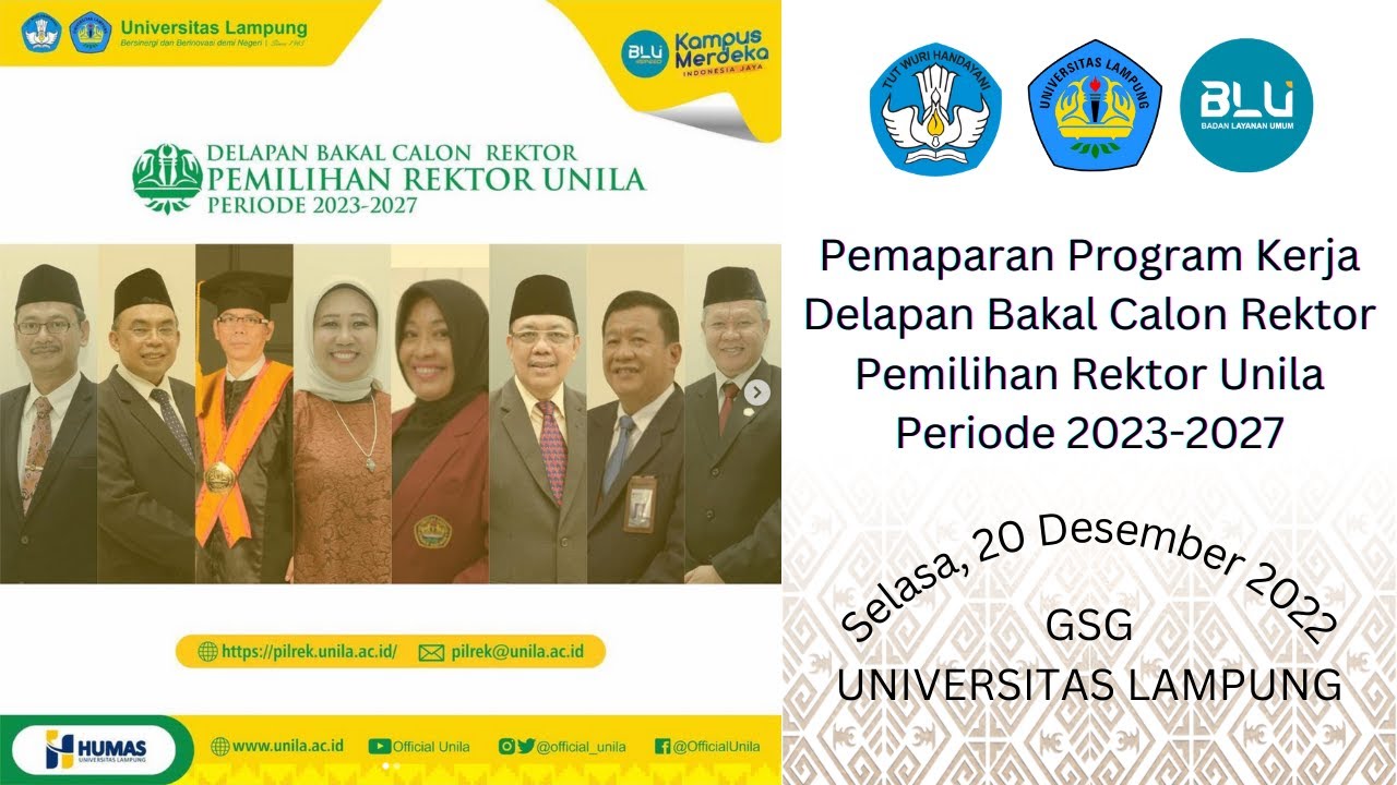 Pemaparan Program kerja Delapan Bakal Calon Rektor - Pemilihan Rektor ...