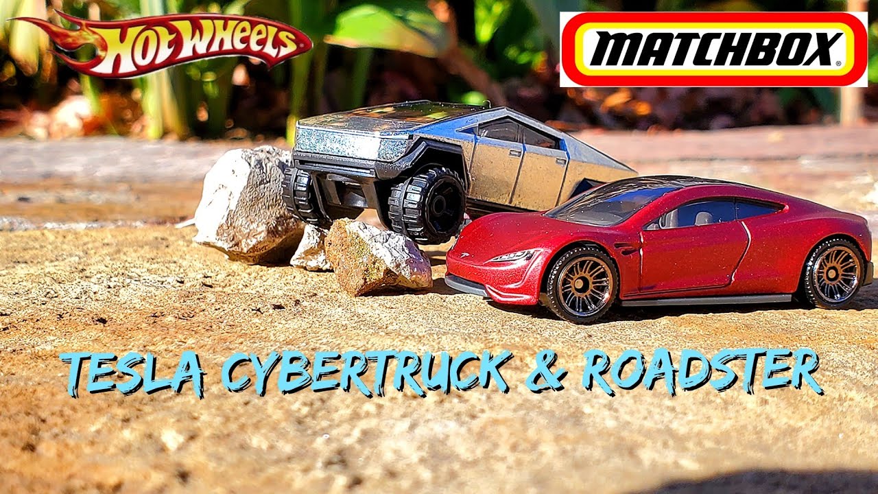 Hot Wheels Matchbox Tesla Cybertruck Roadster Unboxing - YouTube