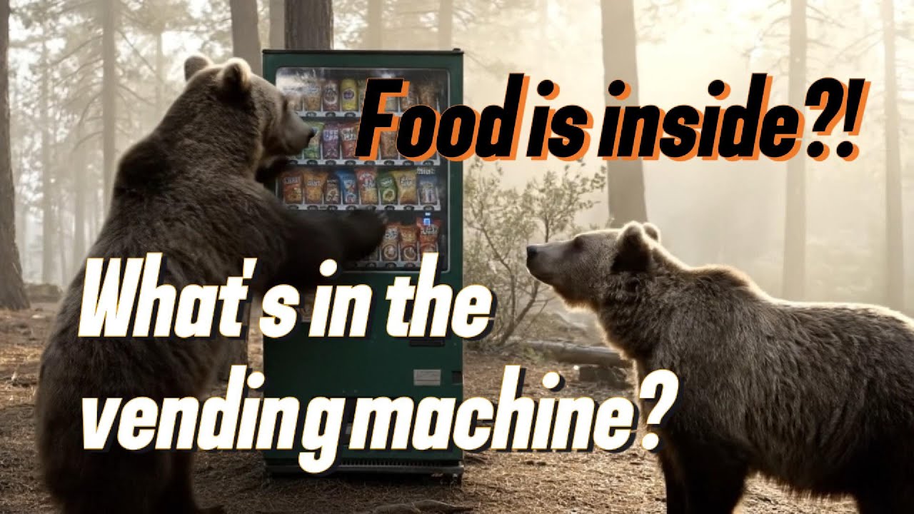 두 곰들이 벤딩머신을 만났을때. When bears meet a vending machine. #funny # ...
