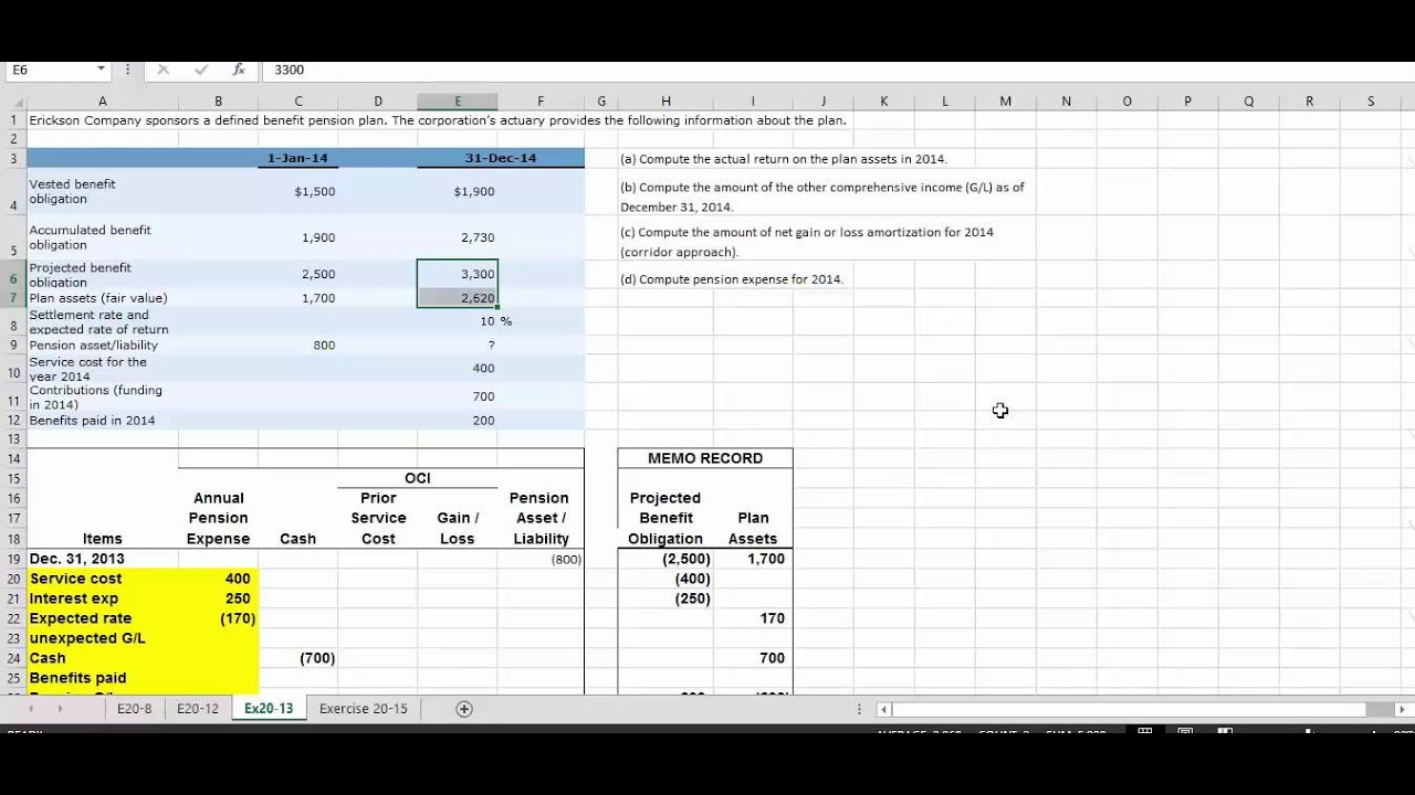 Pension calculation using a workbook - YouTube