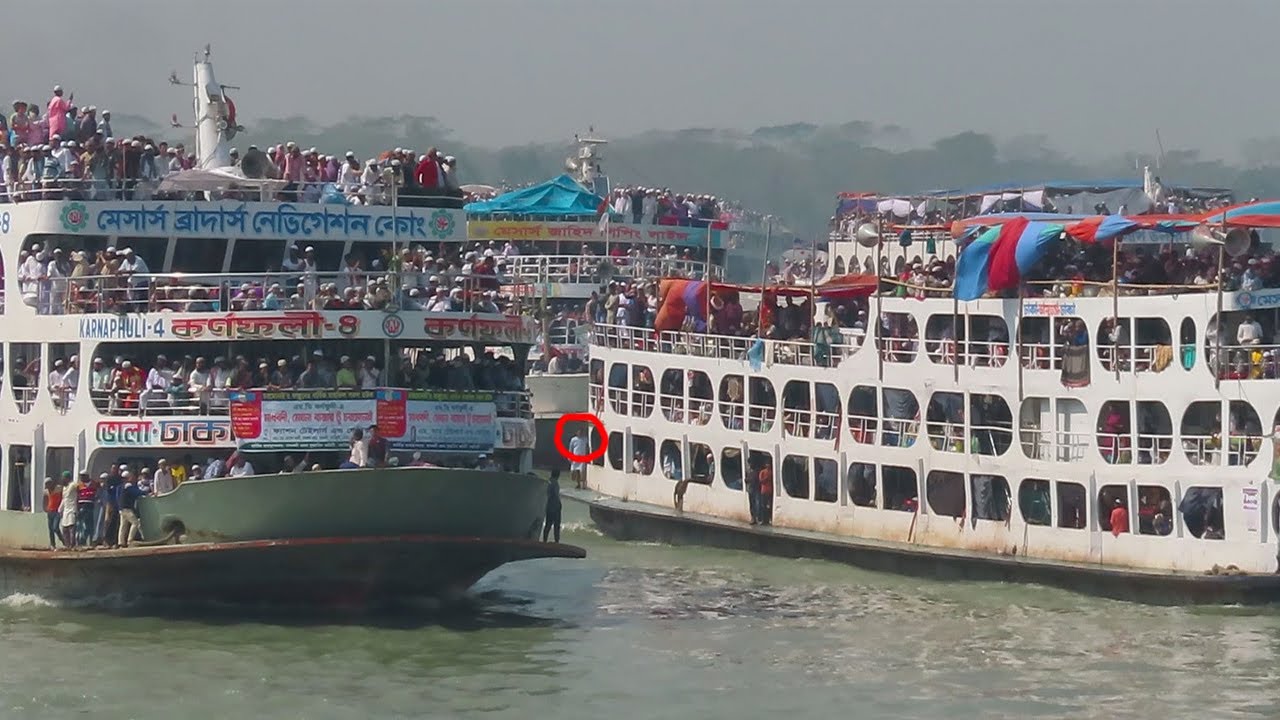 😯😲১০টির অধিক লঞ্চ যখন একসাথে হাজার হাজার যাত্রী নিয়ে ছুটে | Overloaded ...