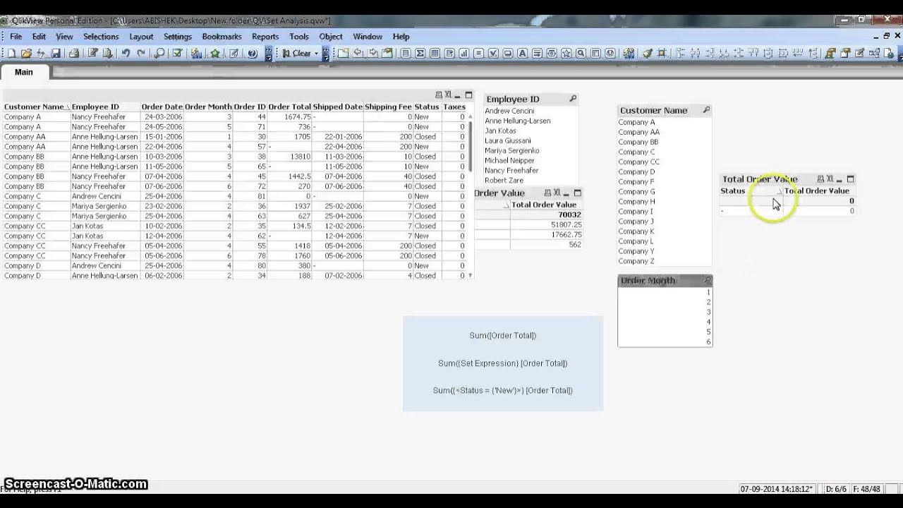 QlikView | Set Analysis | p(), e() and other aggregation function - YouTube