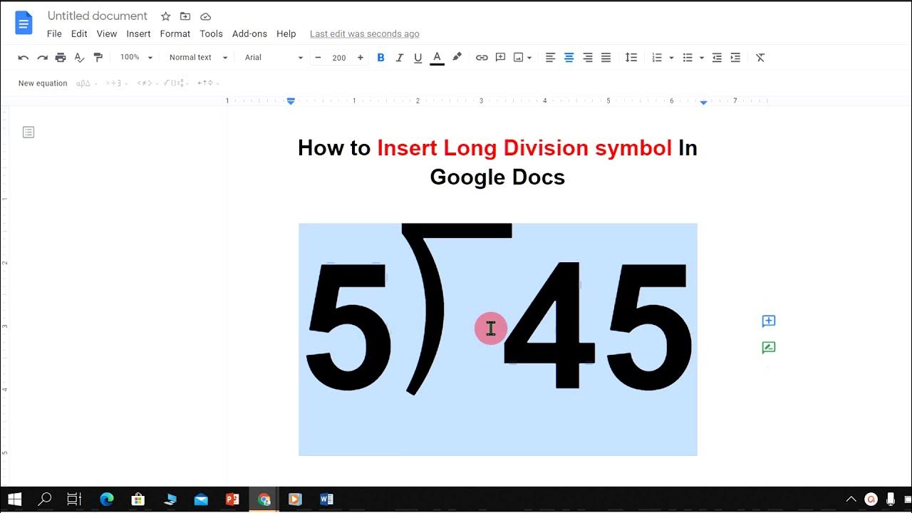 How to Insert Long Division symbol In Google Docs - [ ️ SOLVED ] - YouTube