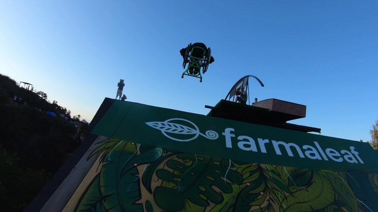 AARON "WHEELZ" FOTHERINGHAM FRONT FLIPS HIS WHEELCHAIR ON BOB BURNQUIST ...