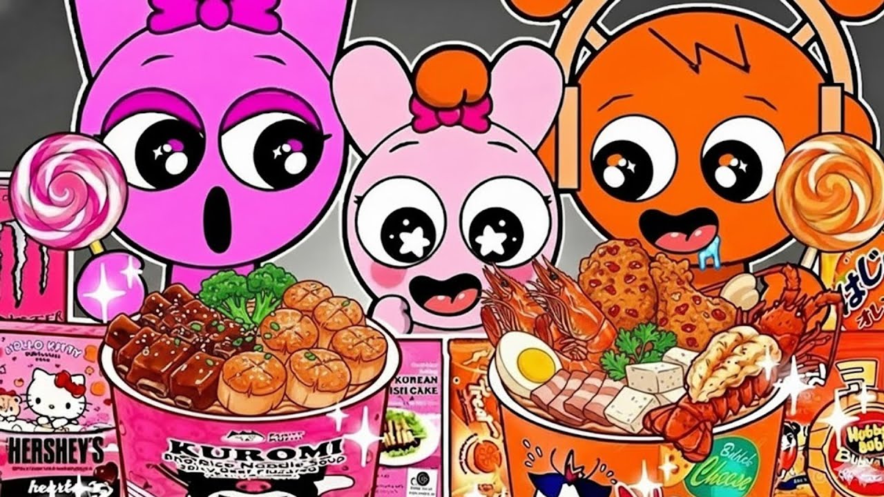 ASMR Mukbang | Oren Family Convenience Store ORANGE Food MUKBANG ...