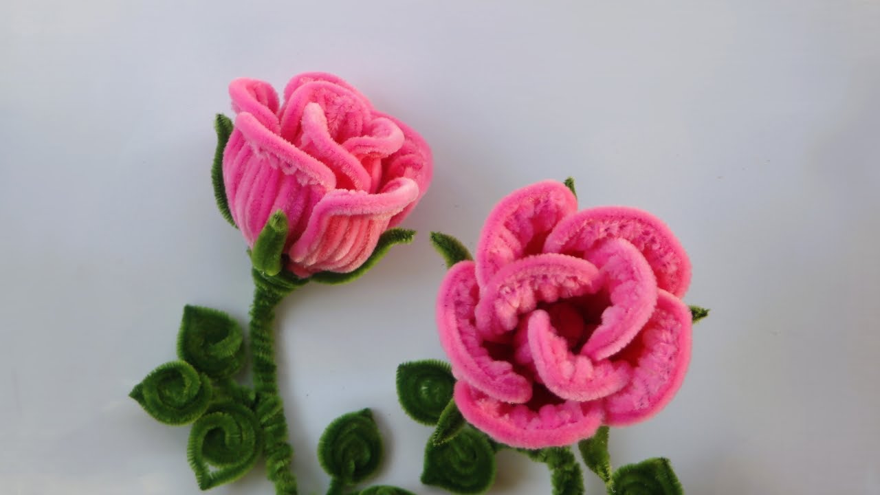 Easy Pipe Cleaner Rose Tutorial/ How To Make Rose Pipe Cleaner Flowers ...
