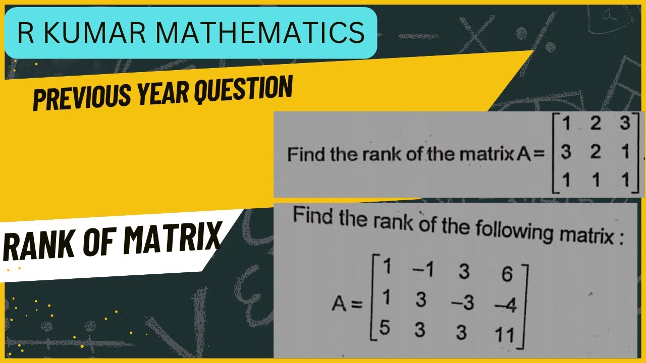 ||Rank of matrix || For BCA, BSC, Engineering || Semester-1 || #bca # ...