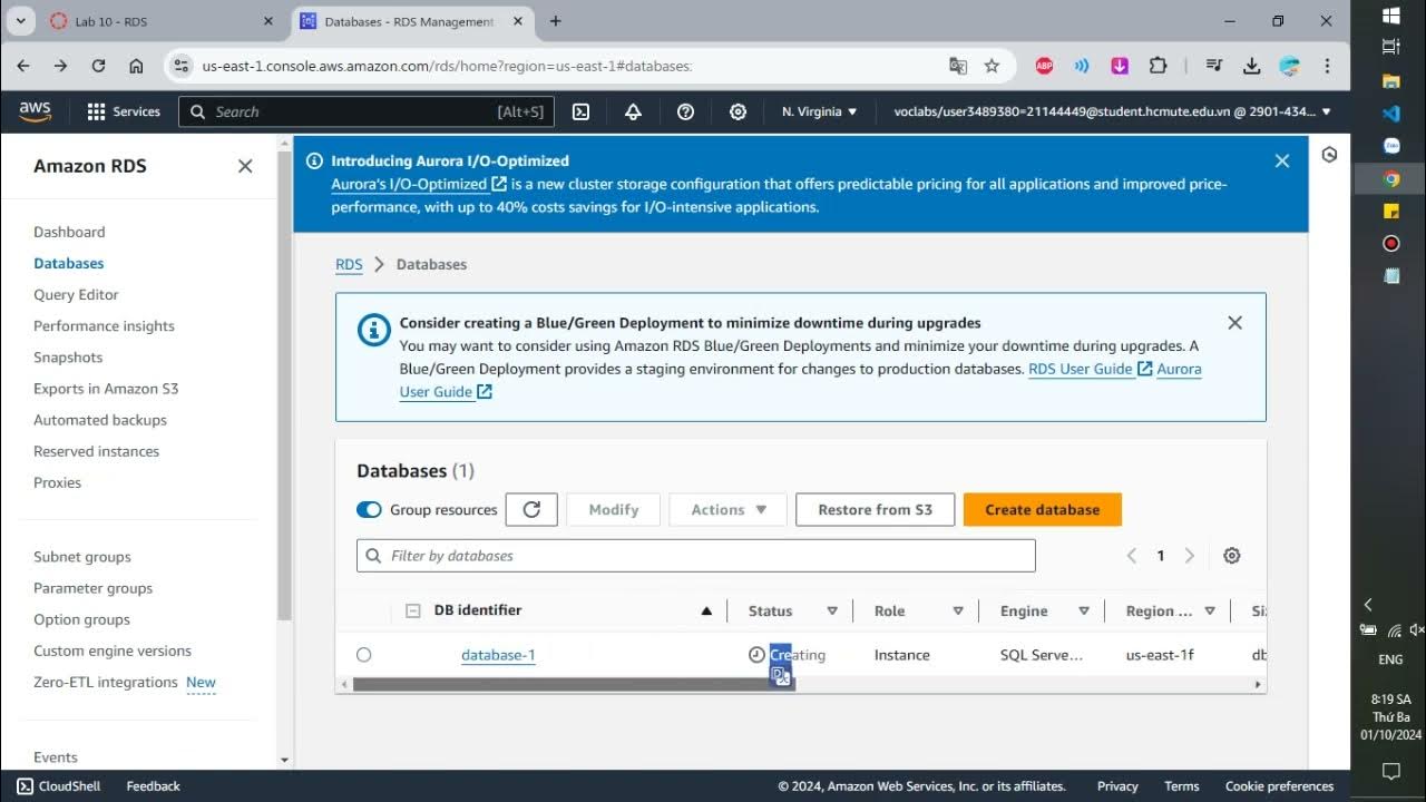 Module 10 Lab Creating an Amazon RDS Database Instance - YouTube