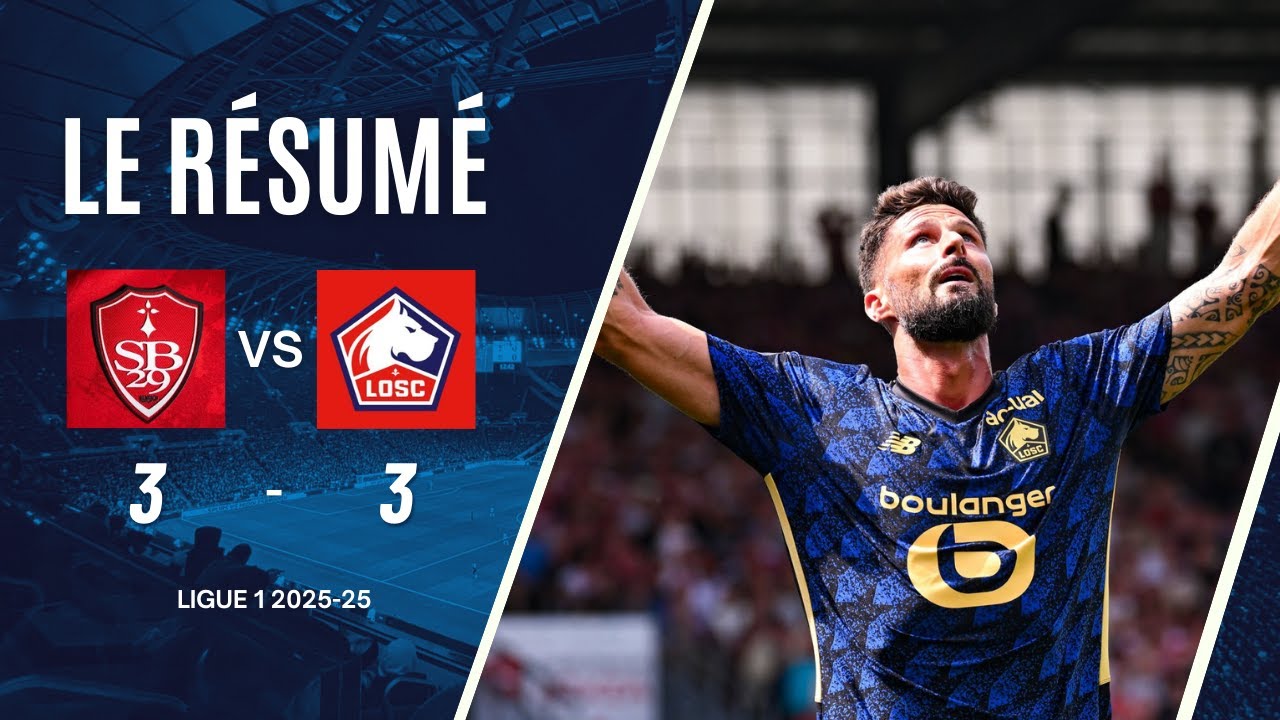 Brest - Lille | 3-3 | Résumé | Ligue 1 2025-26 | Match Folle - YouTube