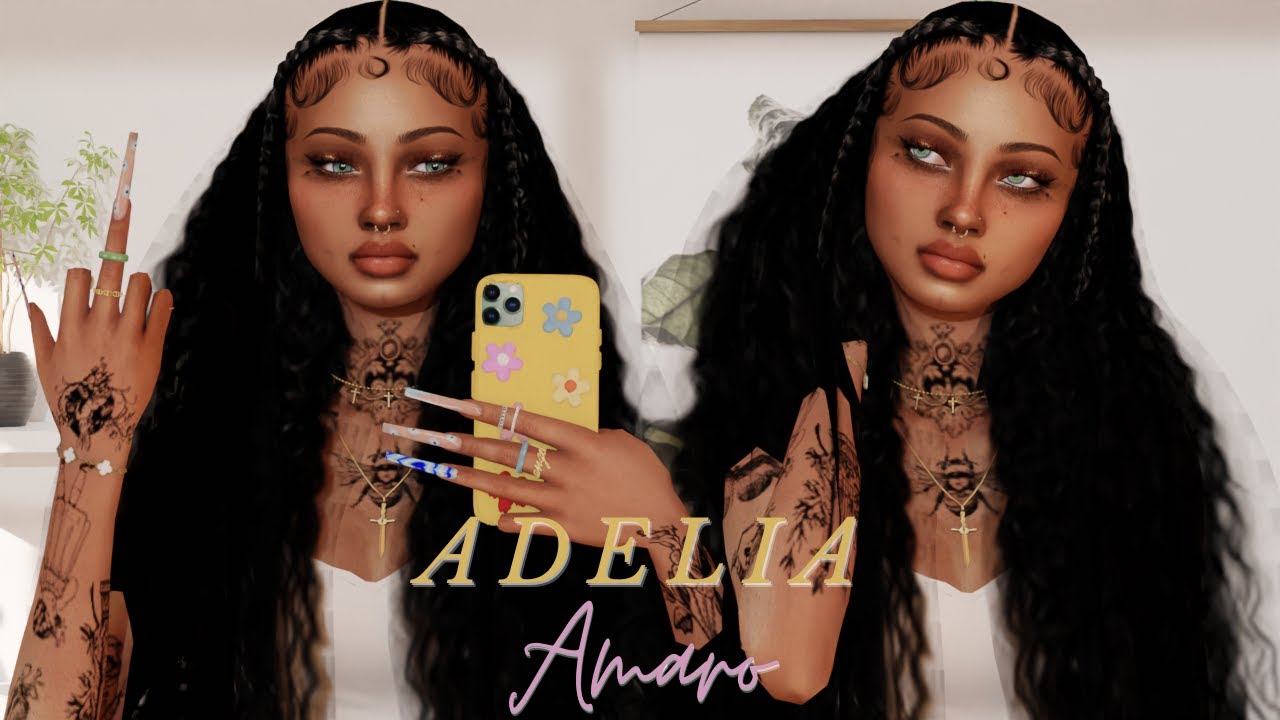 Sims 4 CAS | Adelia Amaro + CC Folder &' Sim Download - YouTube