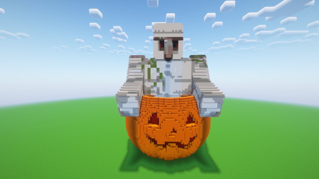 Download - Minecraft Halloween Pumpkin Iron Golem Statue - YouTube