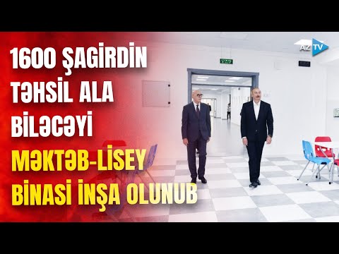 Prezident İlham Əliyev Şəmkirdə Füzuli adına tam orta məktəb-liseyin yeni binasının açılışında olub