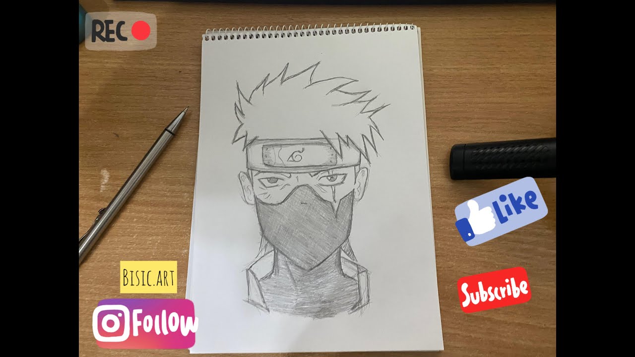 How to Draw Kakashi by Hand ️🖤 - YouTube