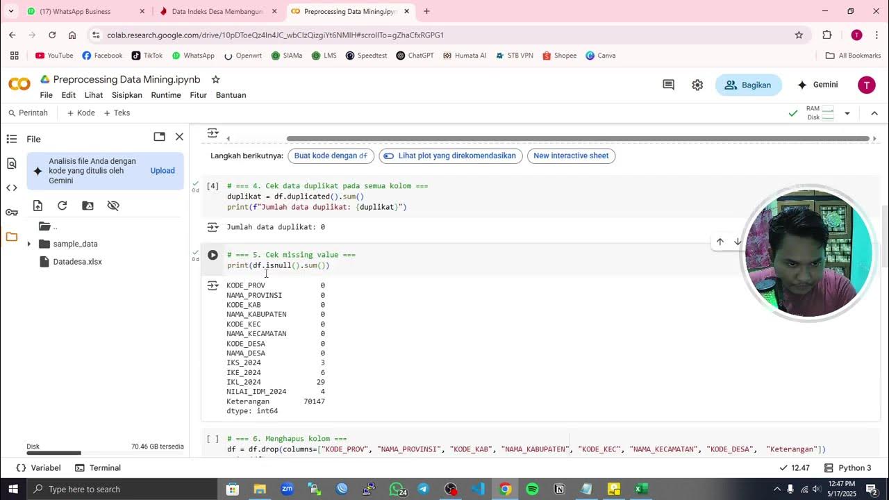UTS DATA MINING PREPROCESSING DATA PEMBANGUNAN DESA DENGAN CLUSTERING MENGGUNAKAN ALGORITMA K ...