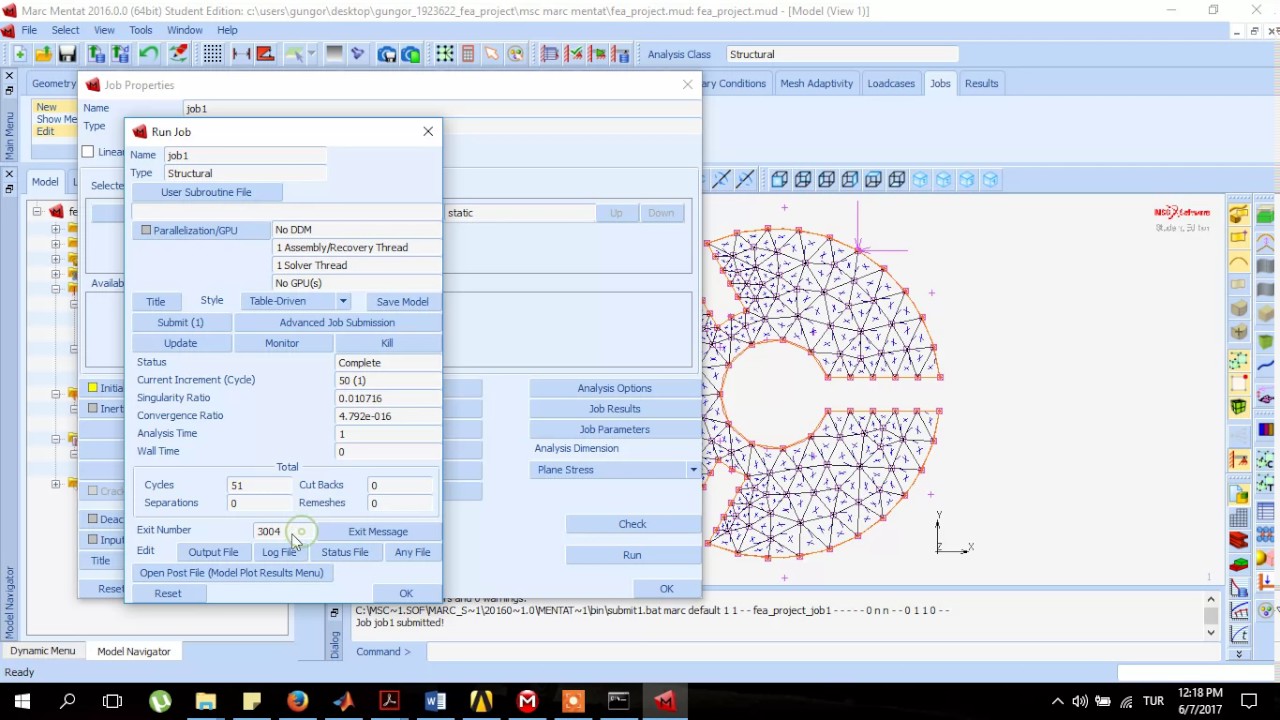 MECH413 FEA Marc Mentat - YouTube
