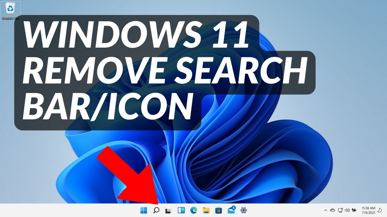 How to remove search icon from taskbar windows 11| hide search bar in ...