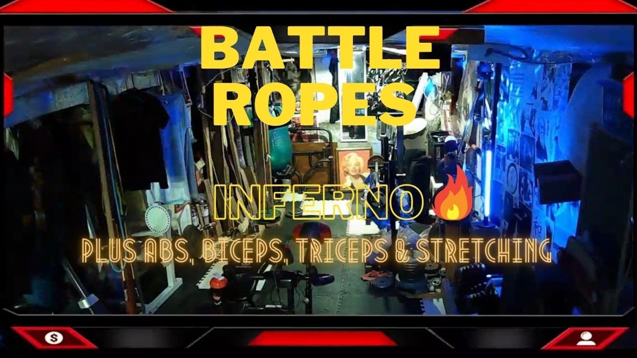 HIIT Battle Ropes Cardio Plus Abs Circuit and Stretching - YouTube