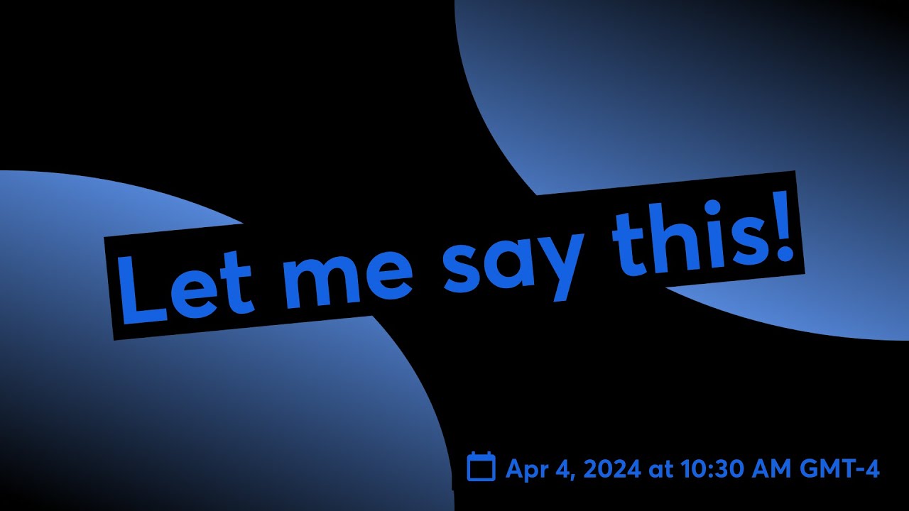 Let me say this! - YouTube