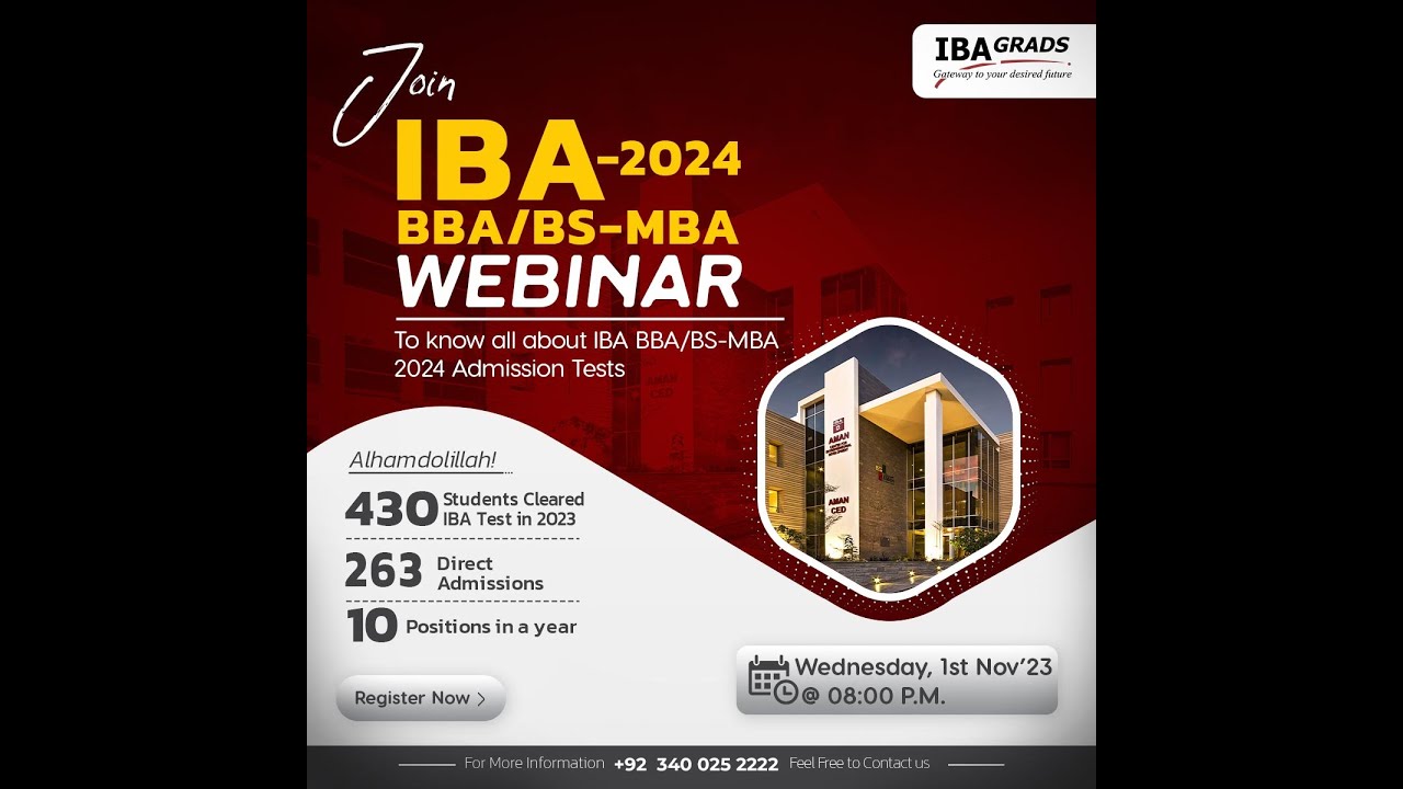 IBA BBA/BS/MBA Free Webinar-2024 - YouTube