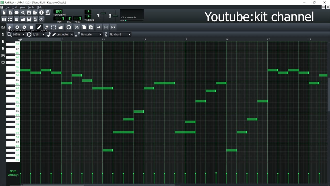 LMMS keyzone Piano: Für Elise - YouTube