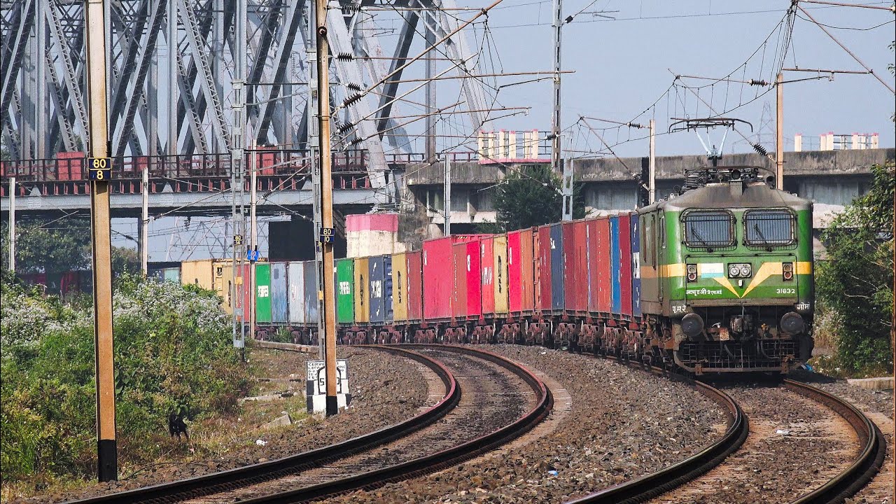 Container Wagon Train / Container Transport train of Indian Railways ...