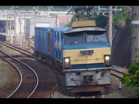 JR貨物 短編成 EF66-30[吹]号機＋コキ4B 貨物列車5092レ 2014/06/01 - YouTube