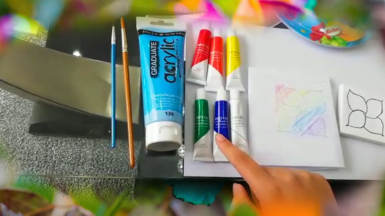 How to Draw a Rainbow Flower On A 7x7 Canvas || RAINBOW FLOWER DRAWING ...